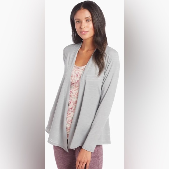 Kuhl | Sweaters | Kuhl Intuition Wrap Open Cardigan With Burnout Stripes Gray S | Poshmark